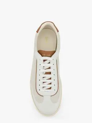 Brunello Cucinelli Low-top Suede And Leather Sneakers