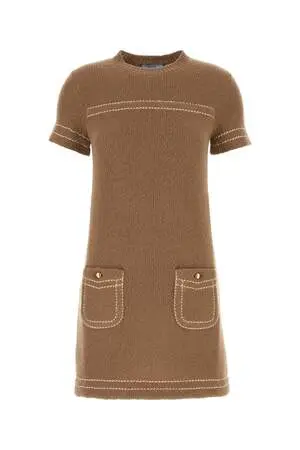 Prada Cashmere Mini Dress - Brown