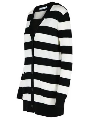 Max Mara Fiemme' Two-tone Virgin Wool Cardigan