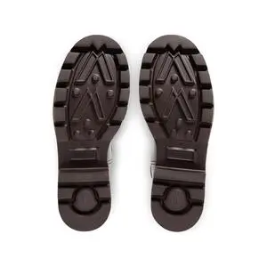 Moncler Matte Finish Round Toe Boots - Brown