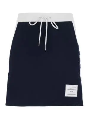 Thom Browne Blue Skirt With Elasticated Waist And 4bar Logo In Cotton For - Multicolor