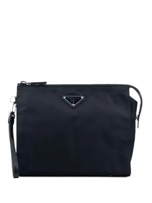 Prada Re-nylon And Saffiano Leather Necessaire - Black