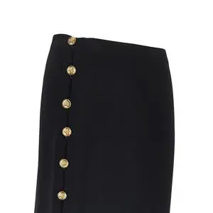 Versace Stretch Viscose Skirt With Medusa Buttons