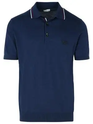 Etro Navy Cotton Polo Shirt - Blue