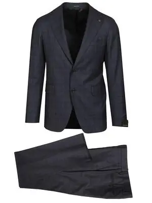 Tagliatore Vesuvio Prince Of Wales Suit - Blue