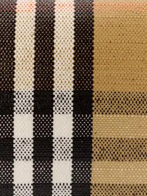 Burberry Highlands Crossbody Bag With Iconic Check Pattern - Cream