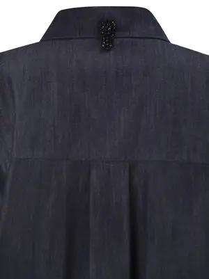 Max Mara Lightweight Denim Shirt With Jewelled Detail - Multicolor