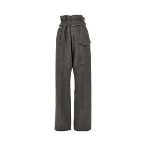Etro Check Wool Pants - Gray