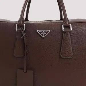 Prada Grained Leather Tote Bag