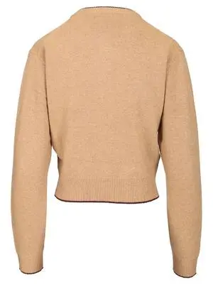 Chloé Fitted Cardigan With Logo - Brown