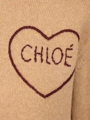 Chloé Fitted Cardigan With Logo - Brown