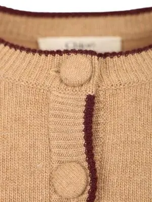 Chloé Fitted Cardigan With Logo - Brown