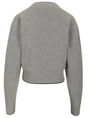Chloé Cropped Fitted Shirt With Logo - Gray