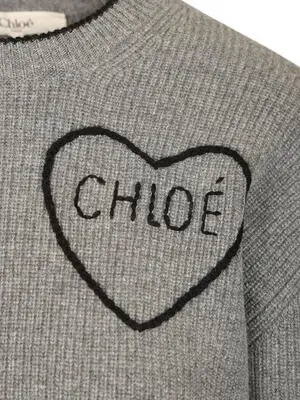 Chloé Cropped Fitted Shirt With Logo - Gray