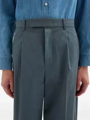JIL SANDER Cotton Trousers - Blue