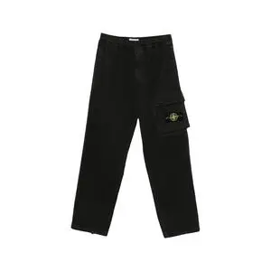 Stone Island Straight-leg Cargo Trousers - Black