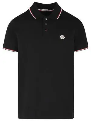 Moncler Cotton Polo Shirt - Black