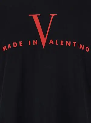 Valentino Garavani T-shirt With Logo Print On The Front And Dropped Shoulders In Cotton For