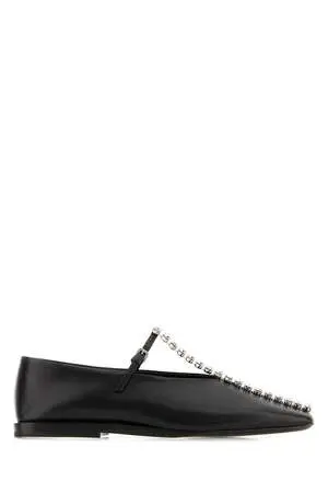 JIL SANDER Leather Ballerinas - Black