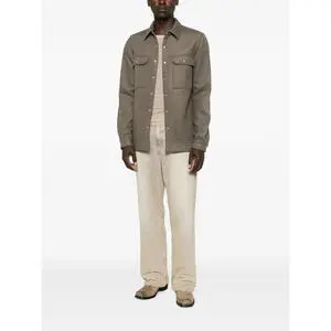 Rick Owens Virgin Wool Spread Collar Shirt Jacket - Gray