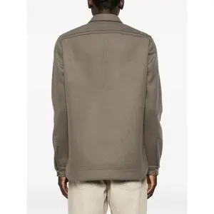 Rick Owens Virgin Wool Spread Collar Shirt Jacket - Gray