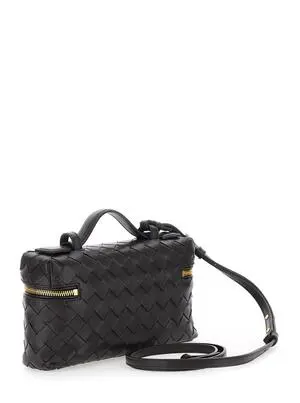 Bottega Veneta Crossbody Bag 'bang Bang' With Removable Strap And Intreccio Motif In Brown Leather For - Multicolor