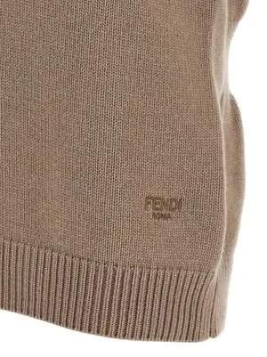 Fendi Cashmere V-neck Vest - Cream