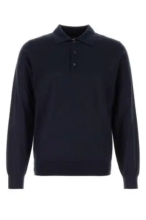 Brioni Midnight Cashmere Blend Polo Shirt - Blue