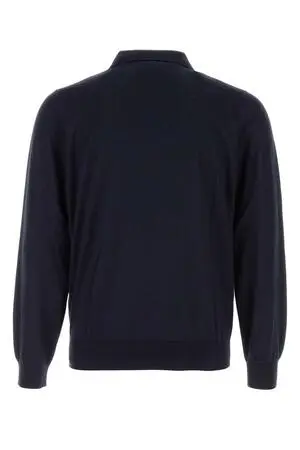 Brioni Midnight Cashmere Blend Polo Shirt - Blue