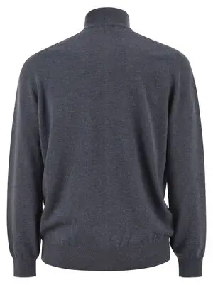 Brunello Cucinelli High-necked Cashmere Cardigan With Zip