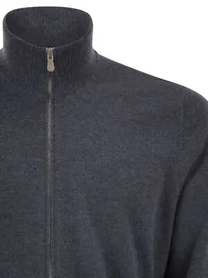 Brunello Cucinelli High-necked Cashmere Cardigan With Zip