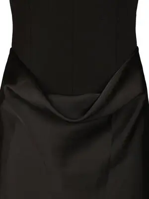 ROTATE BY BIRGER CHRISTENSEN Long Dress With Short Sleeves And Drape - Black