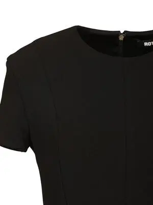 ROTATE BY BIRGER CHRISTENSEN Long Dress With Short Sleeves And Drape - Black