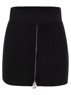 Sportmax Refolo Wool And Cashmere Skirt - Black