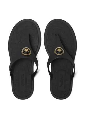 Versace Alia Flat Sandals - Black