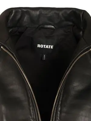 ROTATE BY BIRGER CHRISTENSEN Boxy Leather Jacket - Black
