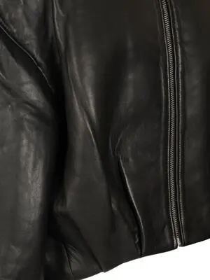 ROTATE BY BIRGER CHRISTENSEN Boxy Leather Jacket - Black