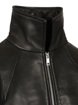 ROTATE BY BIRGER CHRISTENSEN Boxy Leather Jacket - Black