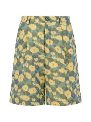 Marni Floral Pleated Shorts - Green