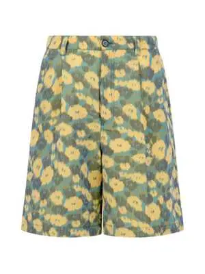 Marni Floral Pleated Shorts - Green