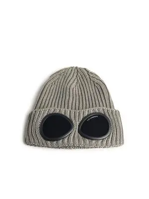 C.P. COMPANY Goggle' Beige Wool Beanie - Cream