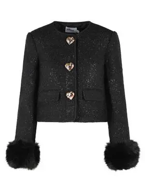 SELF-PORTRAIT Wool Blend Jacket - Black