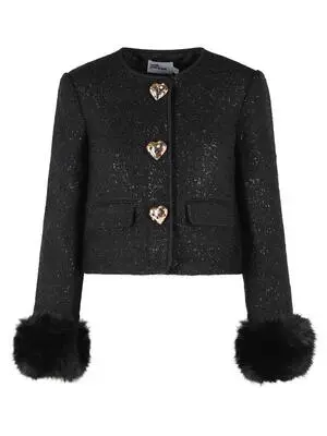 SELF-PORTRAIT Wool Blend Jacket - Black