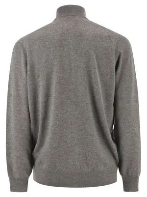Brunello Cucinelli High-necked Cashmere Cardigan With Zip