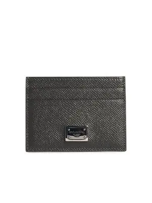 Dolce & Gabbana Dove Grey Leather Card Holder