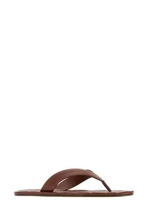 JW Anderson Chocolate Leather Thong Slippers
