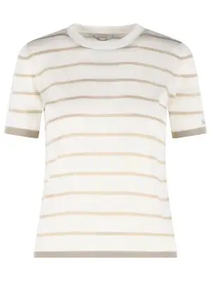Max Mara Favetta' Sweater In Beige Cachemire And Silk Yarn - Cream
