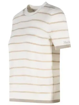 Max Mara Favetta' Sweater In Beige Cachemire And Silk Yarn - Cream