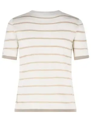 Max Mara Favetta' Sweater In Beige Cachemire And Silk Yarn - Cream