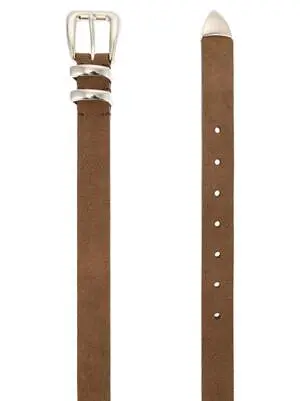 Brunello Cucinelli Slim Suede Belt - Brown